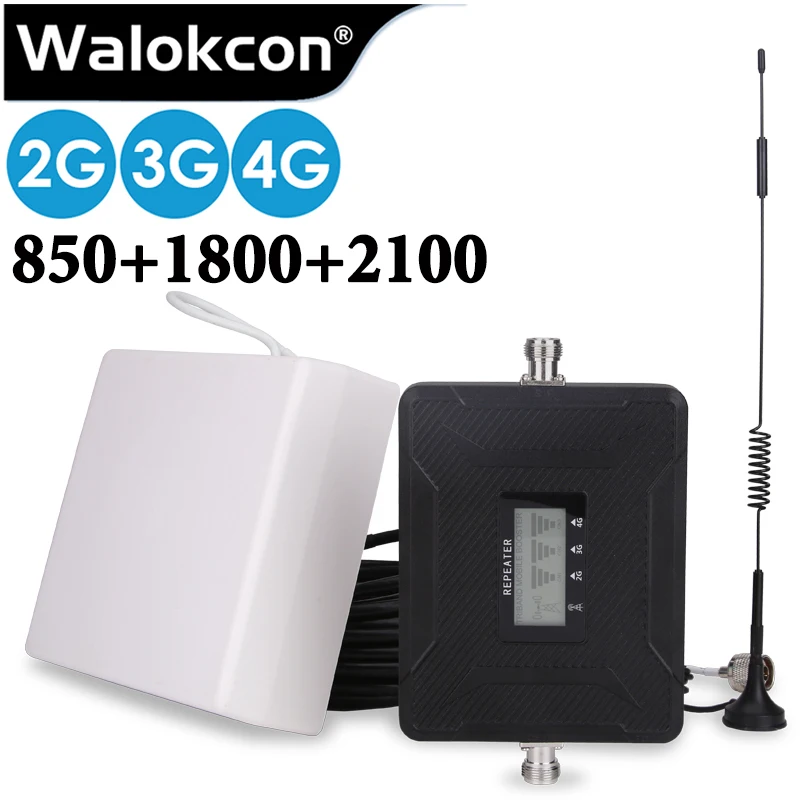 2G 3G 4G Triple Band Signal Amplifier 850 1800 2100 Cellular Signal ...