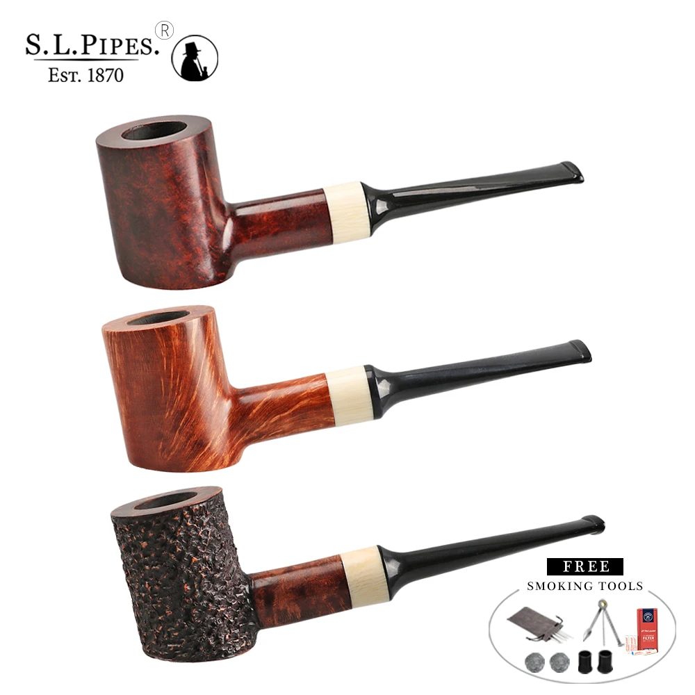 Smoker-Straight-Briar-Pipes-Hammer-Desktop-Wooden-Pipe-Fit-9mm-filters ...
