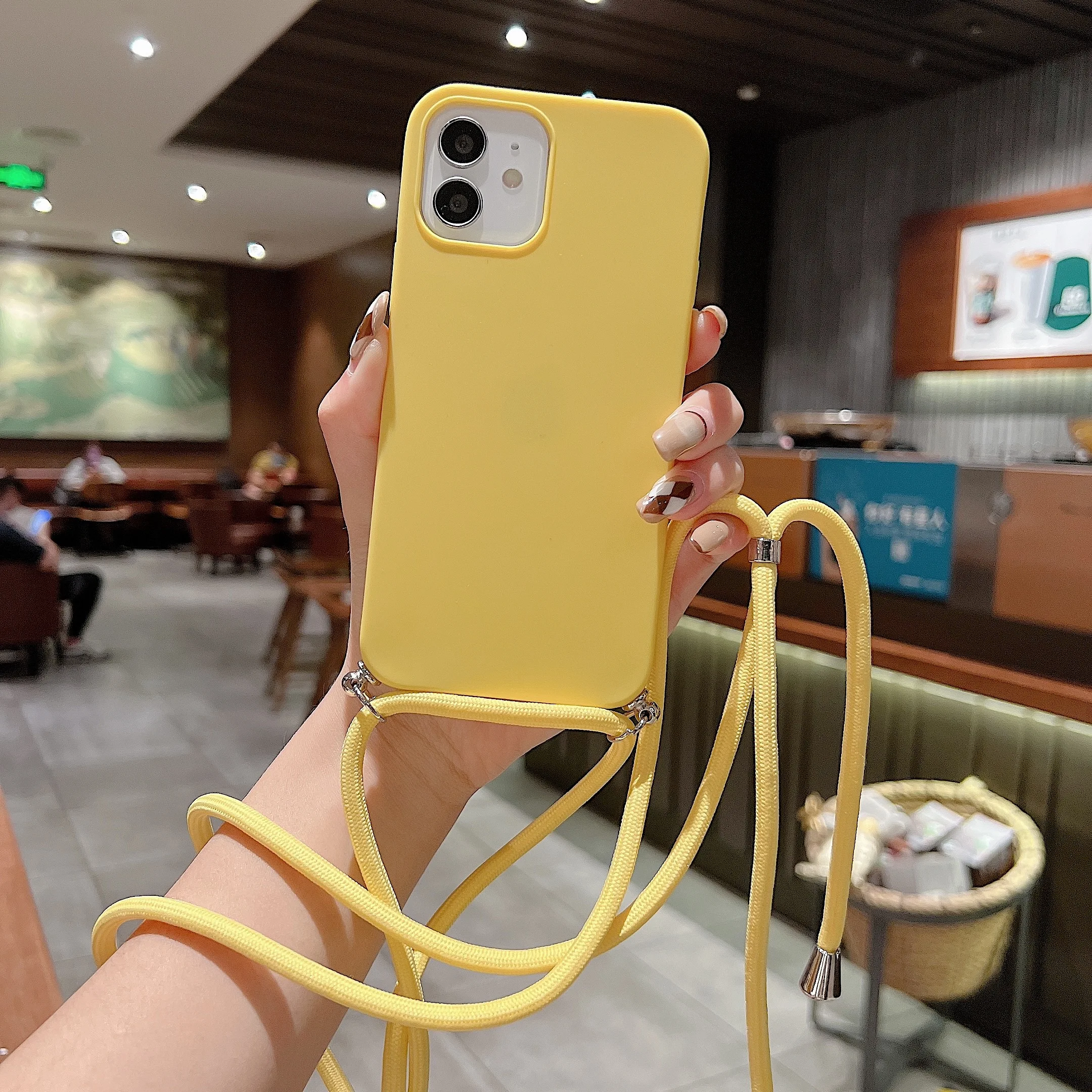 Liquid-Silicone-Phone-Case-with-Cross-Collar-Strap-Corded-Case-for ...