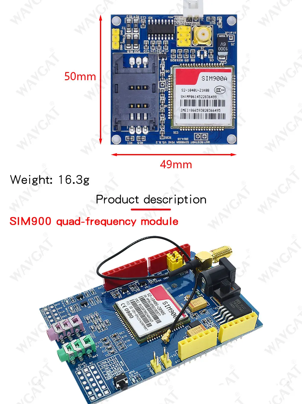 WAVGAT SIM900A GSM GPRS плата | AliExpress
