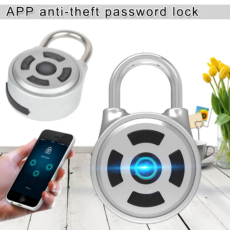 Smart-Bluetooth-Keyless-Lock-Waterproof-APP-Button-Anti-Theft-Password ...