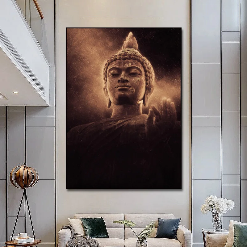 Abstract-Lord-Buddha-Poster-Wall-Art-Canvas-Painting-Buddhism-Posters ...
