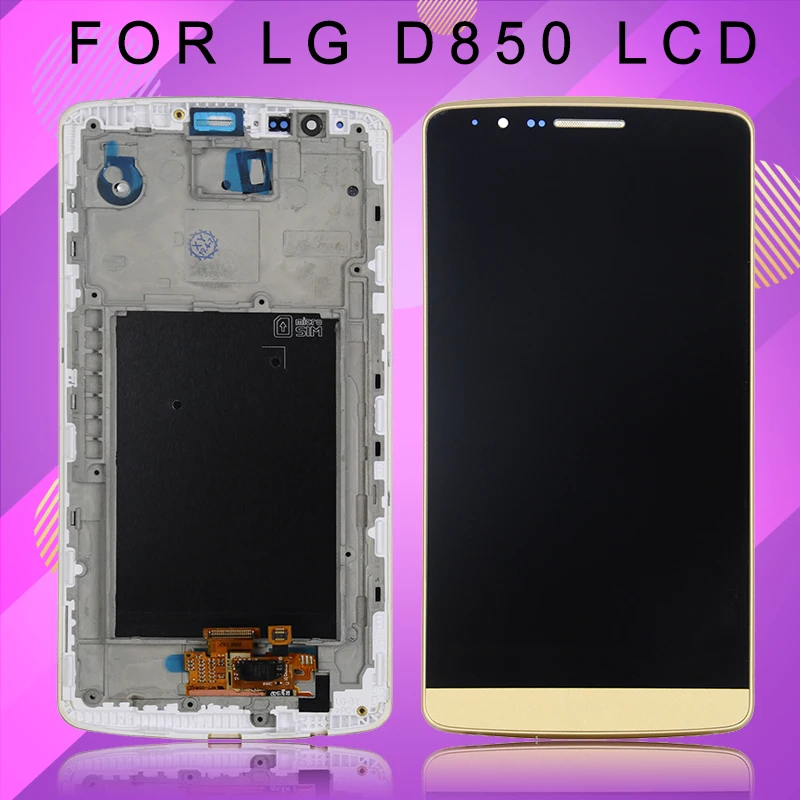 Catteny 프로모션 LG G3 Lcd 디스플레이 터치 스크린 디지타이저 어셈블리 프레임 D850 Lcd D855 D851 디스플레이 무료 배송|휴대폰 LCD ...