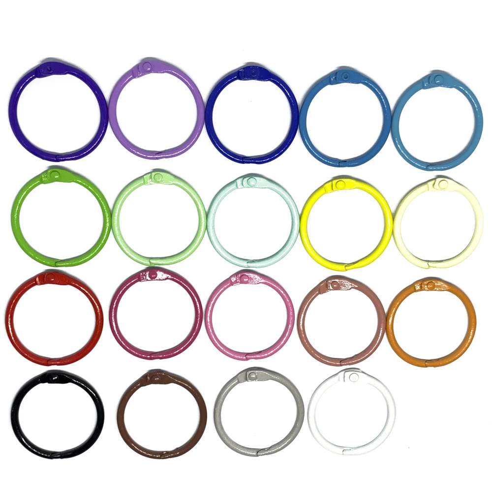 19 Colors 10pc/lot Colorful DIY Metal Key Holder Split Rings Unisex ...