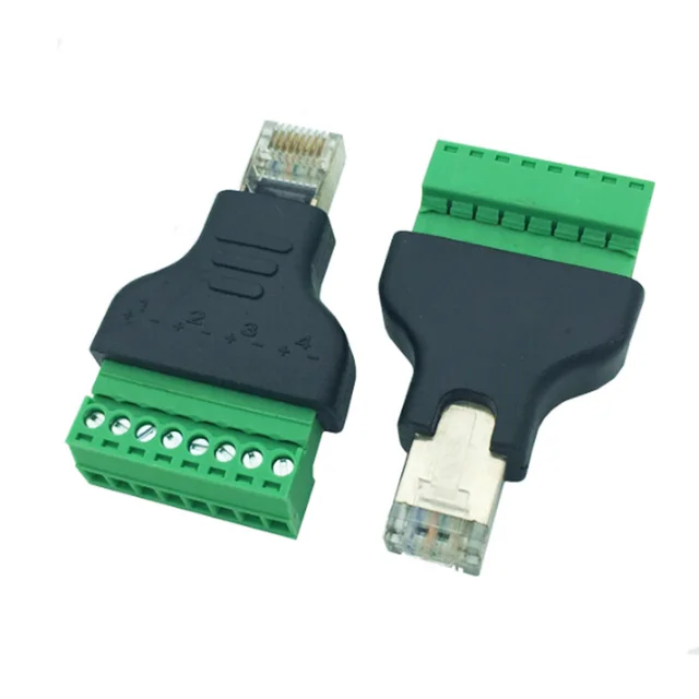 Rj45 to Screw Terminal Block 8p Connector Ethernet rj45 Male Female to ...