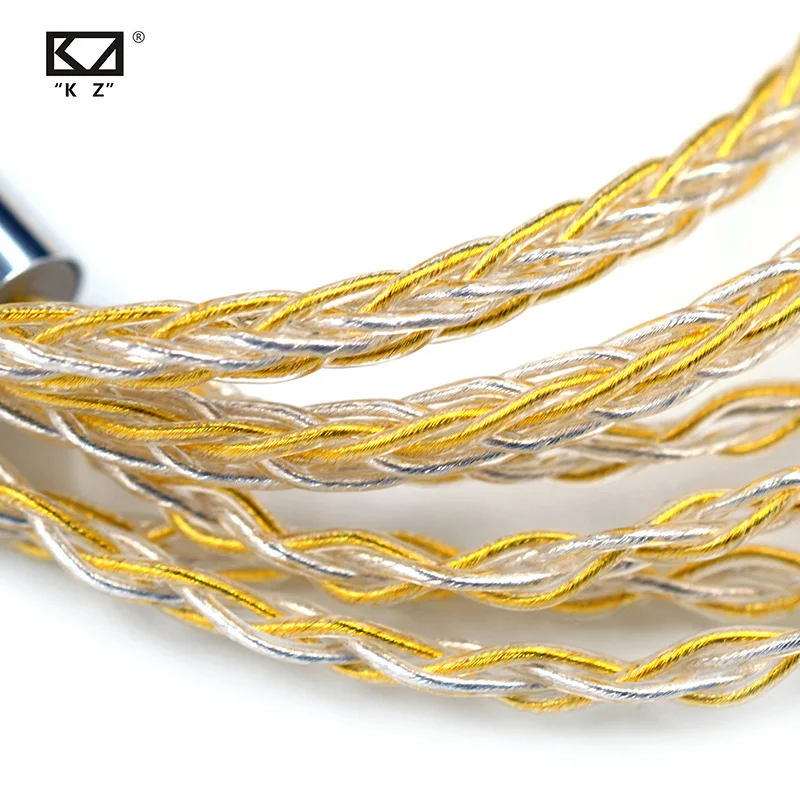 KZ-Earphones-Cable-8-Core-Gold-Silver-Mixed-Cable-with-2pin-Mmcx ...
