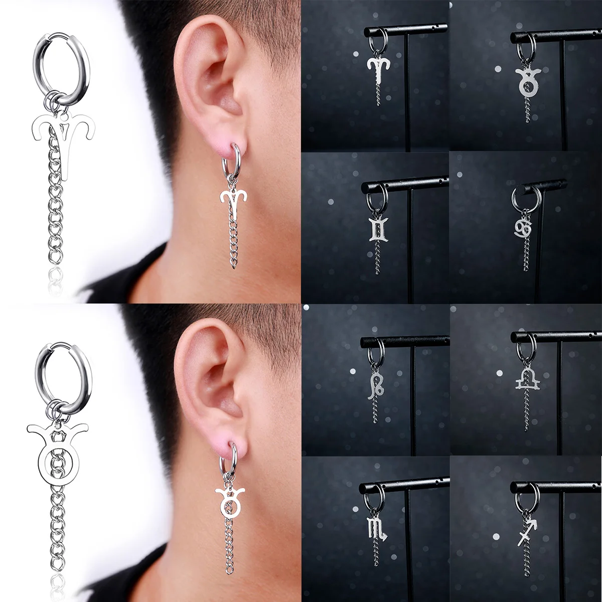New-Fashion-Stainless-Steel-Twelve-Constellation-Circle-Chain-Drop ...