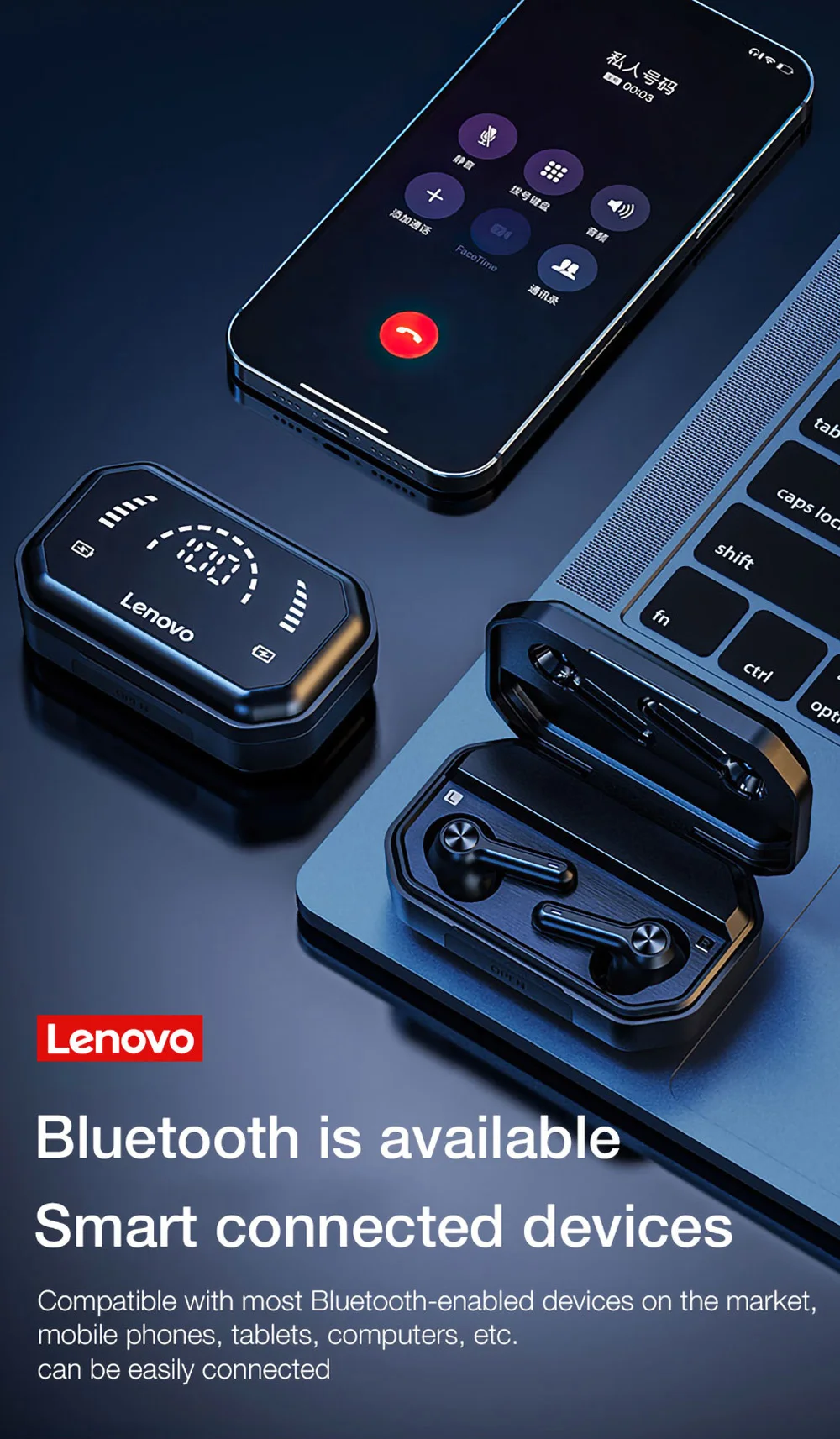 Lenovo Thinkplus LP3 Pro Bluetooth Earbuds with LED Display - Compro System