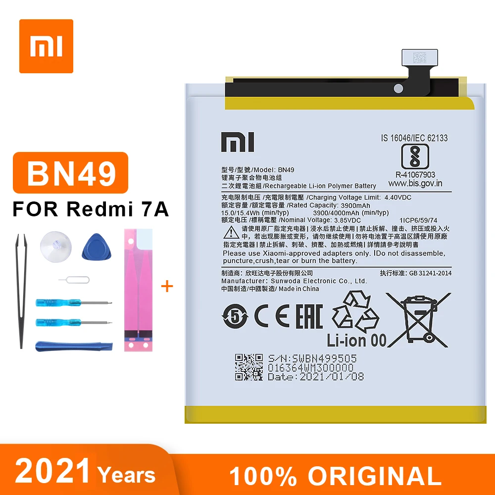 Xiao Mi Original Battery Bn49 4000 Mah For Xiaomi Redmi 7a High Quality ...