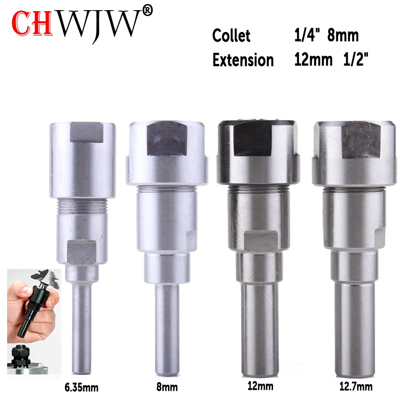 CHWJW-1-pc-1-4-8mm-12mm-1-2-Shank-Router-Bit-Extension-Rod-Collet ...