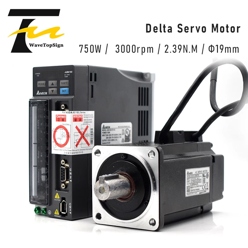 Delta Servo Motor 750W B2 Series ASD B2 0721 B ECMA C20807RS 3M Wire 2.39N.M 5.1A Good Quality ...