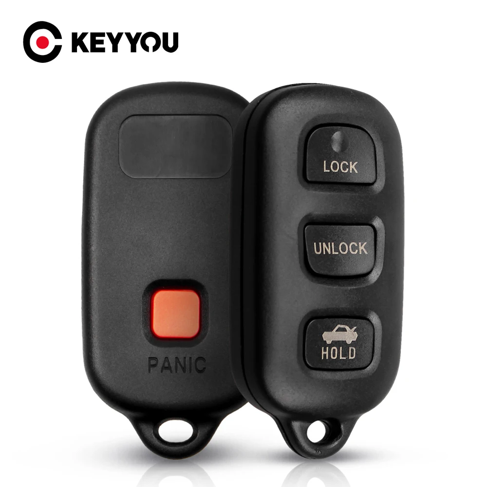 KEYYOU Replacement Remote Key Shell Fob 3 Buttons + Panic For Toyota Sequoia RAV4 Prius 4-Runner ...