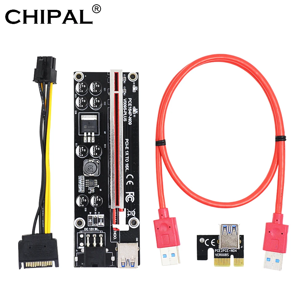 CHIPAL-VER009S-Plus-PCI-Express-1X-to-16X-Reinforce-009S-PCI-E-Riser ...