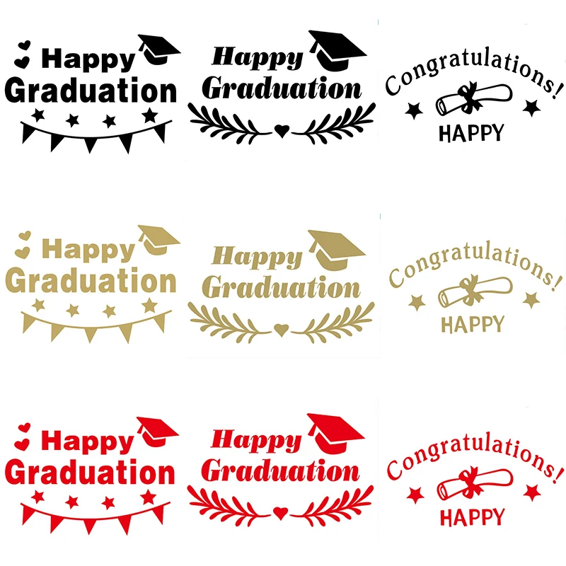 10PCS-Congratulations-Balloon-Stickers-Happy-Graduation-Transparent ...