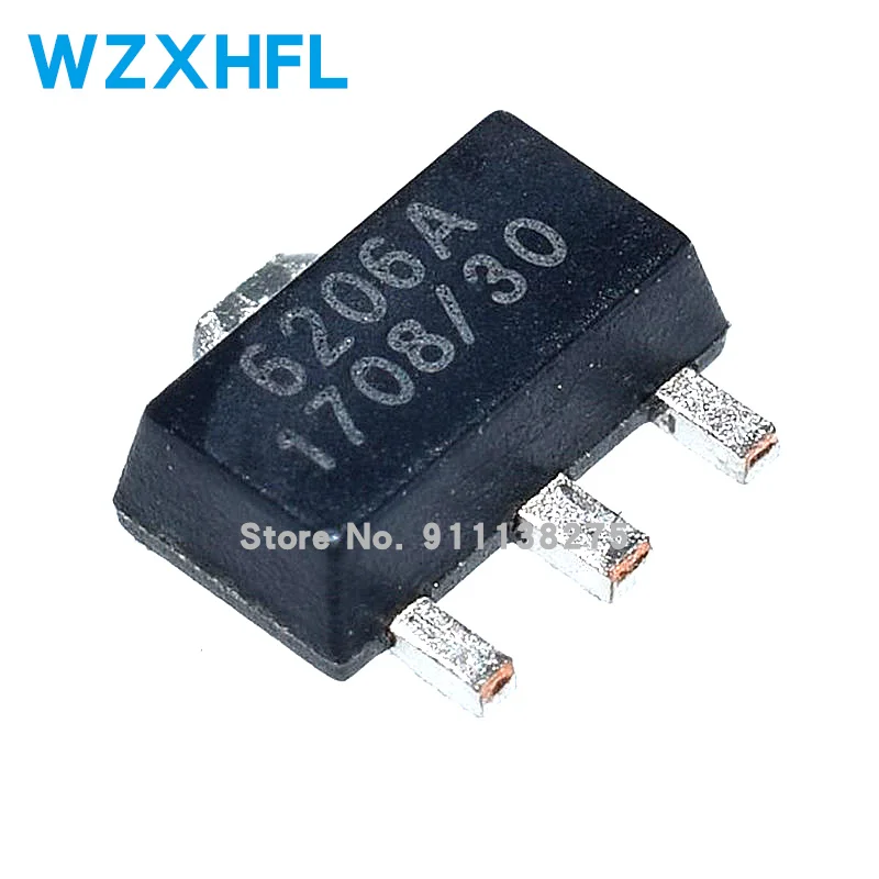 10pcs XC6206A ME6206A30PG 6206A 저소비 전력 레귤레이터 SOT 89 신규 및 기존|반도체 집적회로 ...