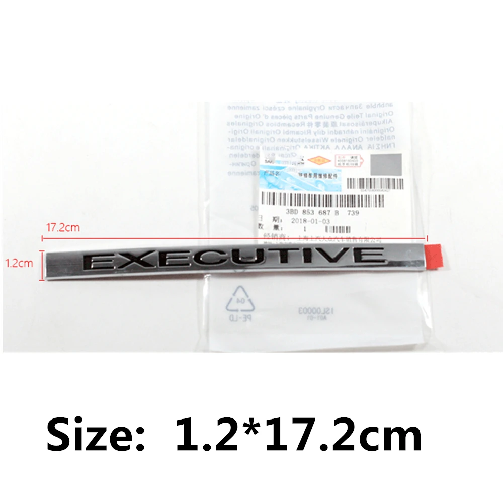 New Car Sticker 3D ABS Decal Badge Emblem Chrome Logo For VW EXECUTIVE ...