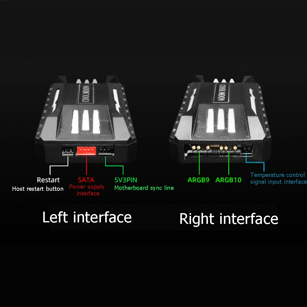COOLMOON ARGB Controller 4Pin PWM 5V 3Pin ARGB Cooling Fan Smart Remote ...