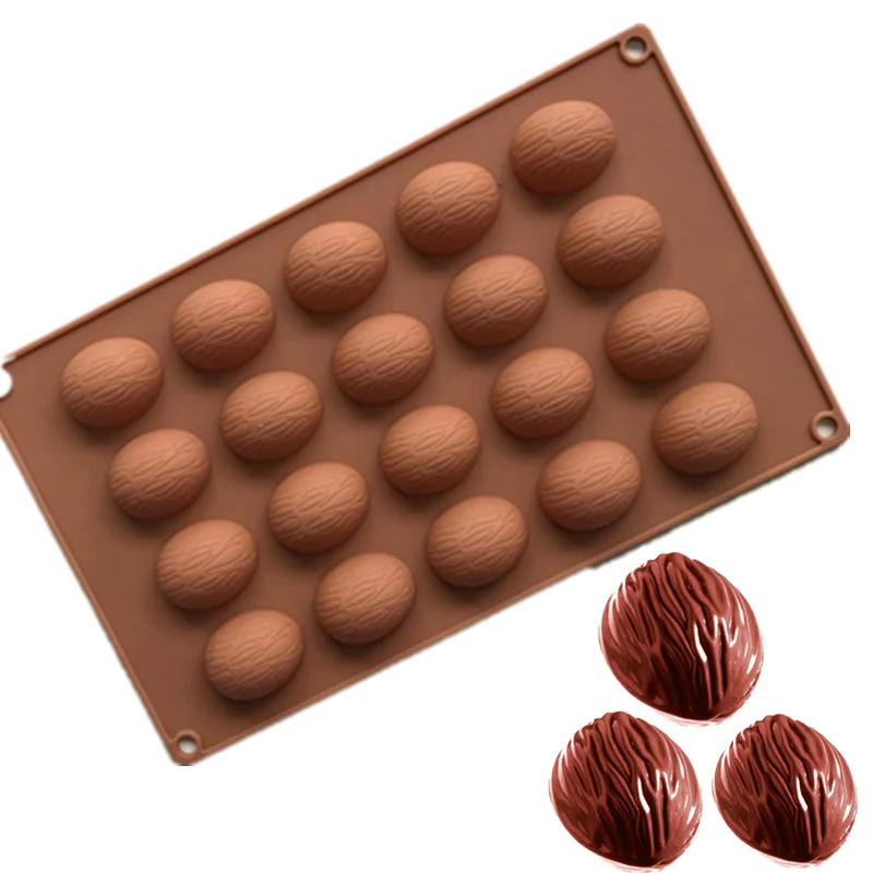 20 Holes Walnuts Nuts Shape Cake Chocoalte Molds Silicone Pudding Mold ...