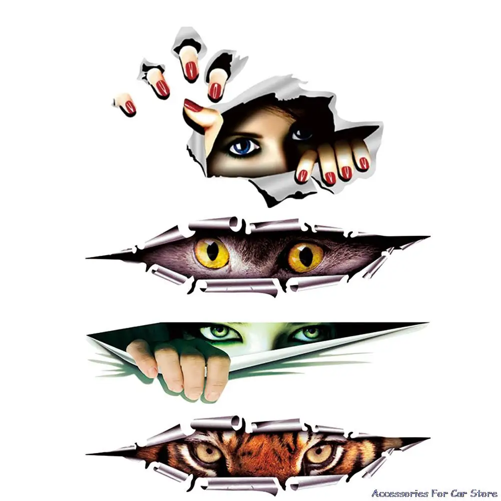 Car-Auto-3D-Creative-Sticker-Modified-Decal-Eyes-Peeking-Monster ...