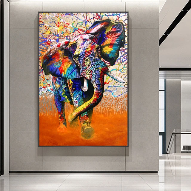 Colorful Abstract Elephant Art
