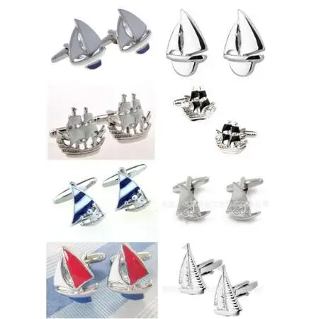 10pair/lot Windsurf Sailing Boat Cufflinks Plating Sailboat Cuff Links ...