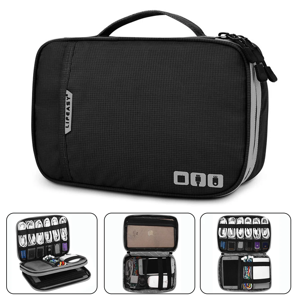 Electronic Accessories Thicken Cable Organizer Bag Portable Case for ...