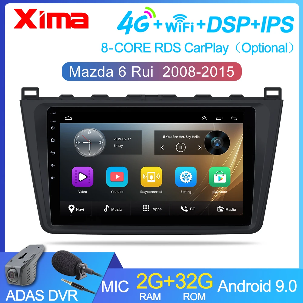 Xima 2g + 32g 2 Din Android 10 Gps Car Radio For Mazda 6 Rui Wing Mazda ...