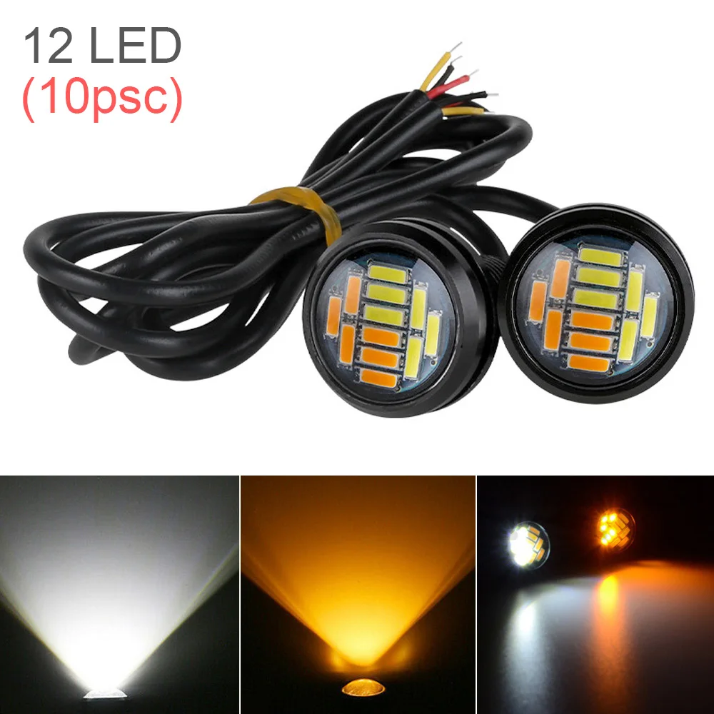 10pcs-23mm-LED-Eagle-Eye-12V-Dual-Color-4014-12-SMD-Car-Daytime-Running ...