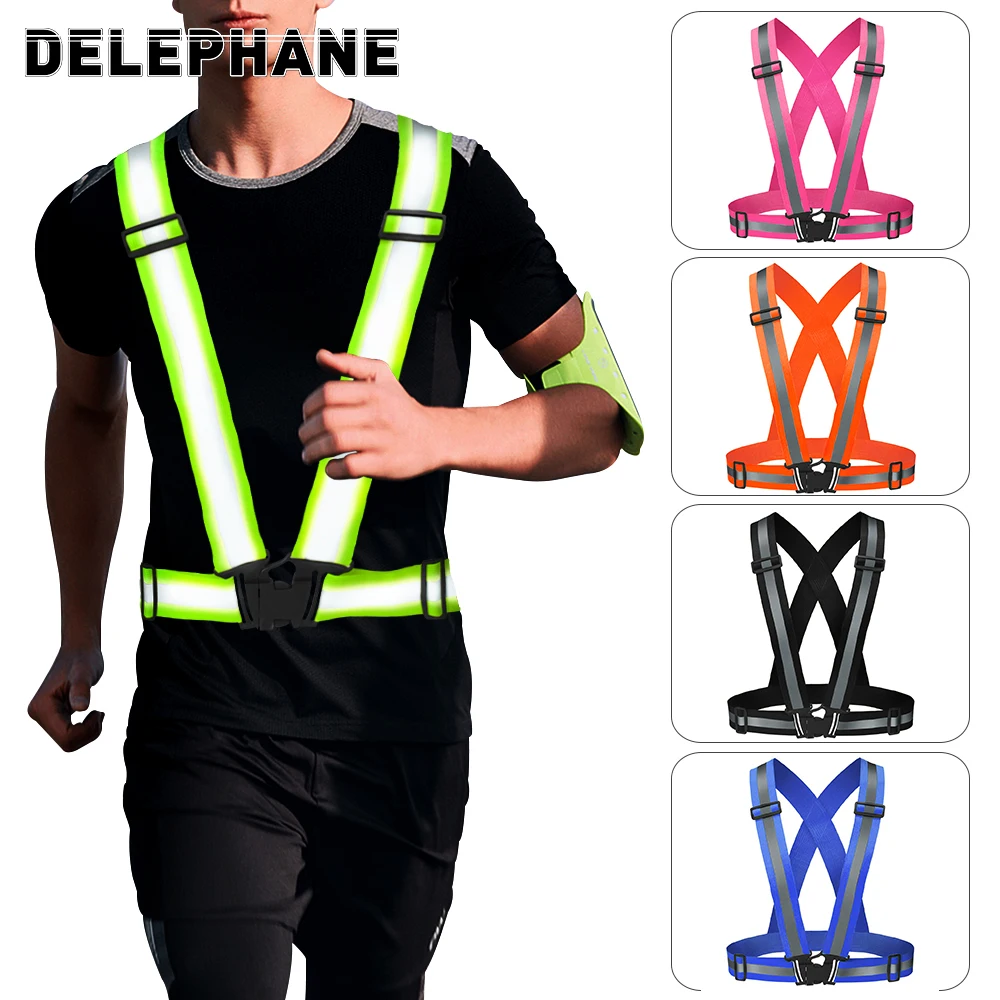 Reflective-Cycling-Vest-Men-Women-Safety-Reflective-Vest-Adjustable ...