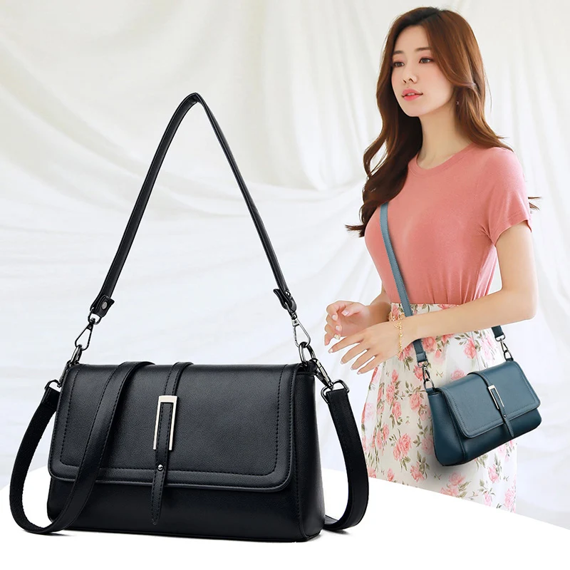 Black Flap Shoulder Bags for Women Handbags 2020 Designer Leather Female Messenger Tote Bag ...