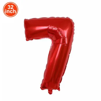 Number 7 Balloon 7 Digit Balloons Seven Blue Figure Green Globe 7th ...