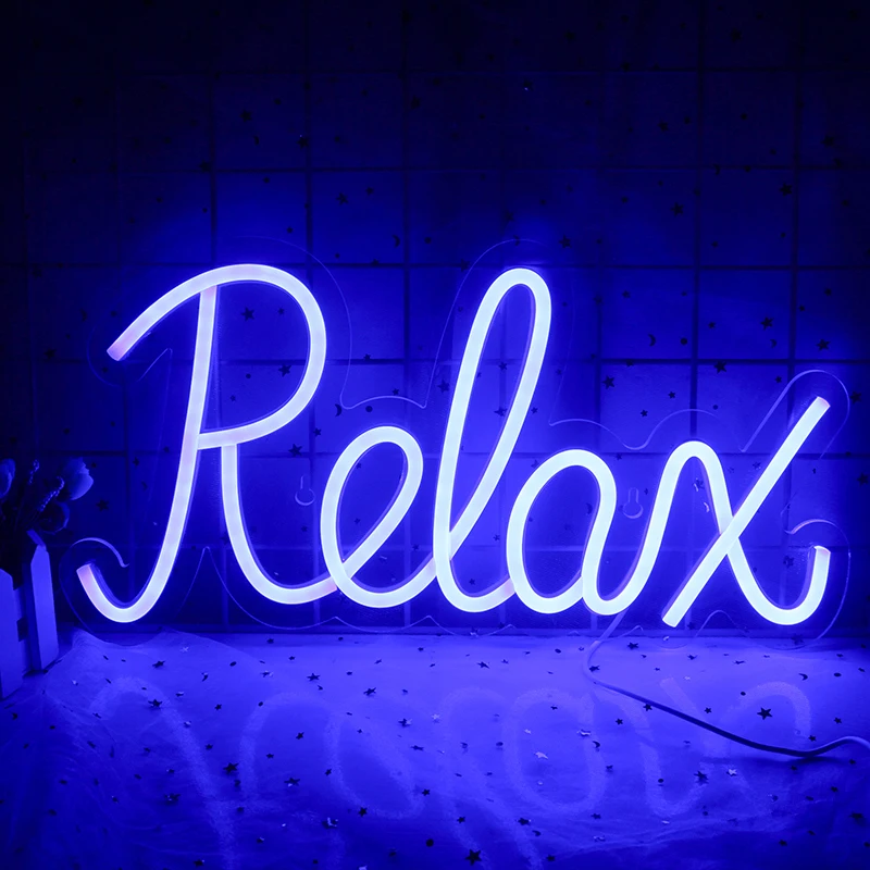 NEON,Relax--enseignes au néon Led avec mots de détente, lampes murales ...