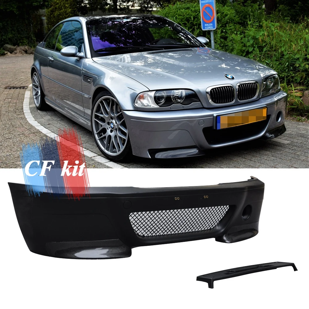 CF Kit PP Front Bumper Lip Surround Spoiler For BMW 3 Series E46 CSL ...