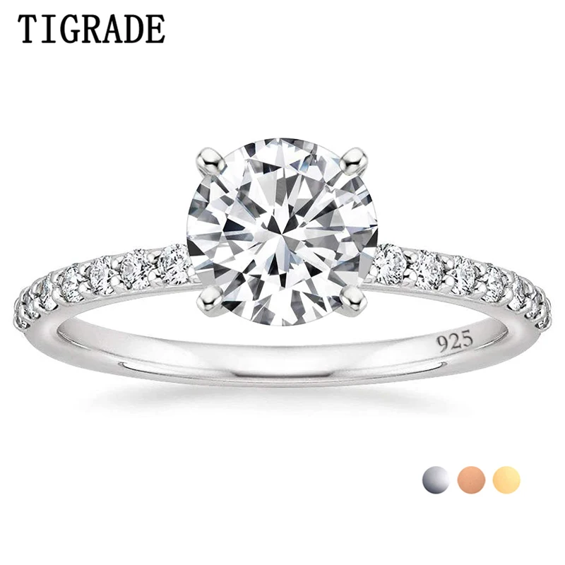 TIGRADE-925-Sterling-Silver-for-Women-1-25-CT-Round-Solitaire-5A-Cubic ...