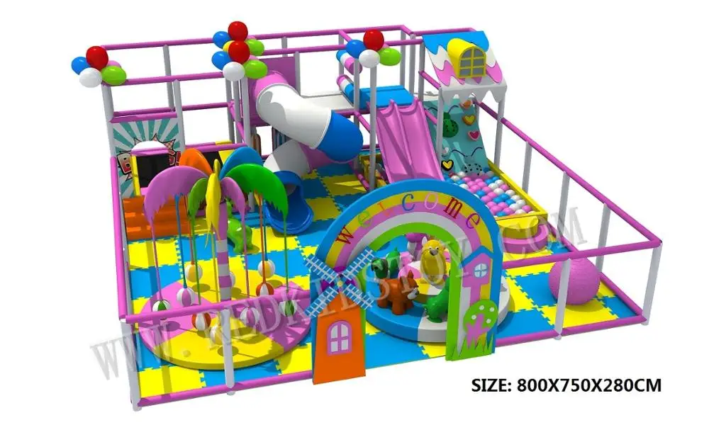 Candy-Themed-Children-Electric-Soft-Indoor-Playground-With-Merry-Go ...