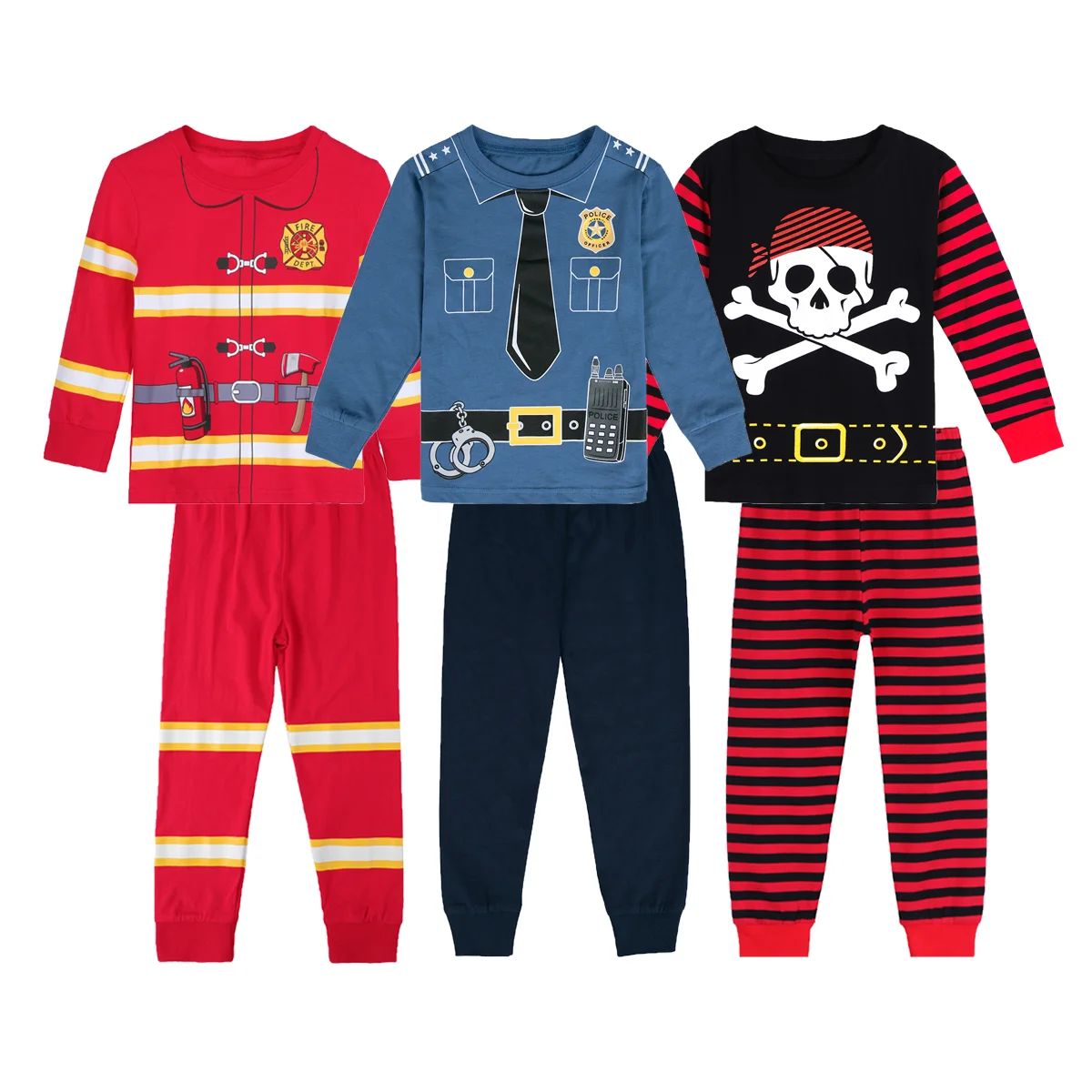 Kids Boys Girls Carnival Pajamas Children Police Pirate Fireman Unicorn ...