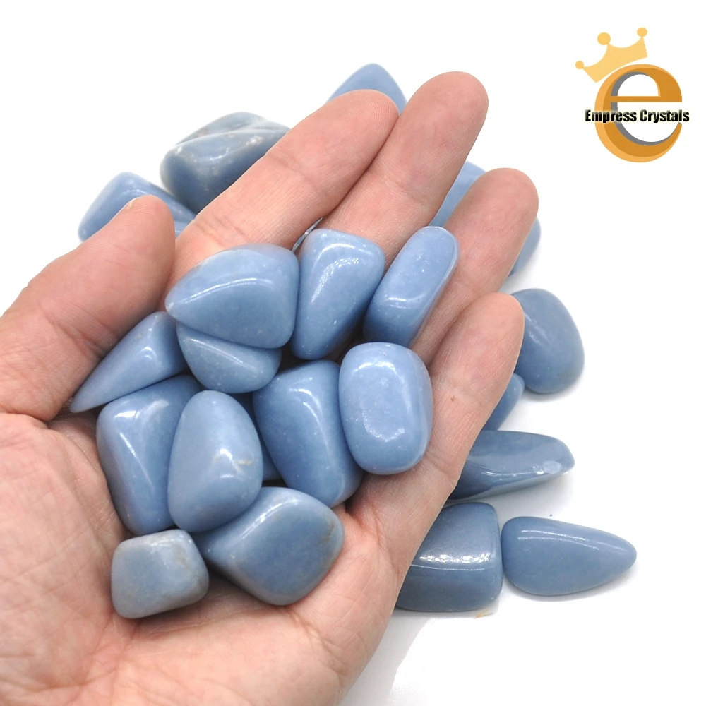 Natural Blue Angelite Crystal Tumbled Bulk Healing Mineral Specime ...