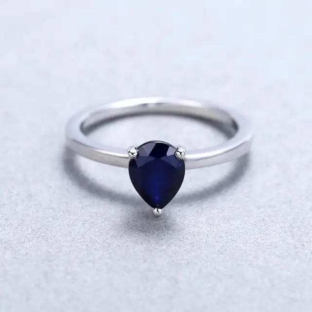 Blue Sapphire Gemstone Solitaire Ring | Muduh Collection