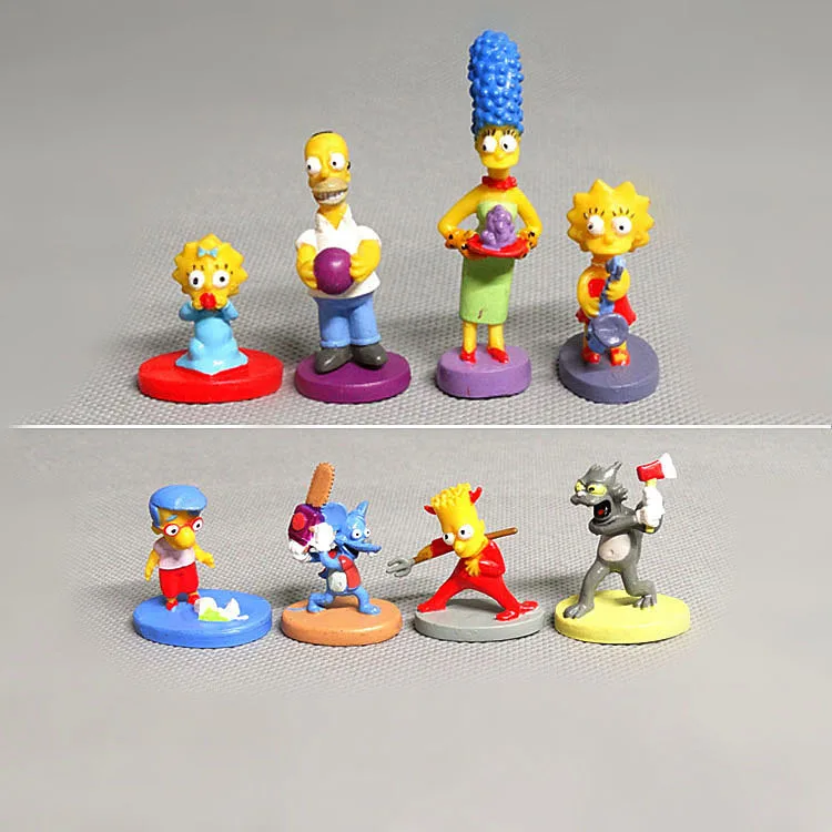 8PCS/Set Movie Simpson Family Anime Figure Toys Homer J Marge Bart Lisa ...