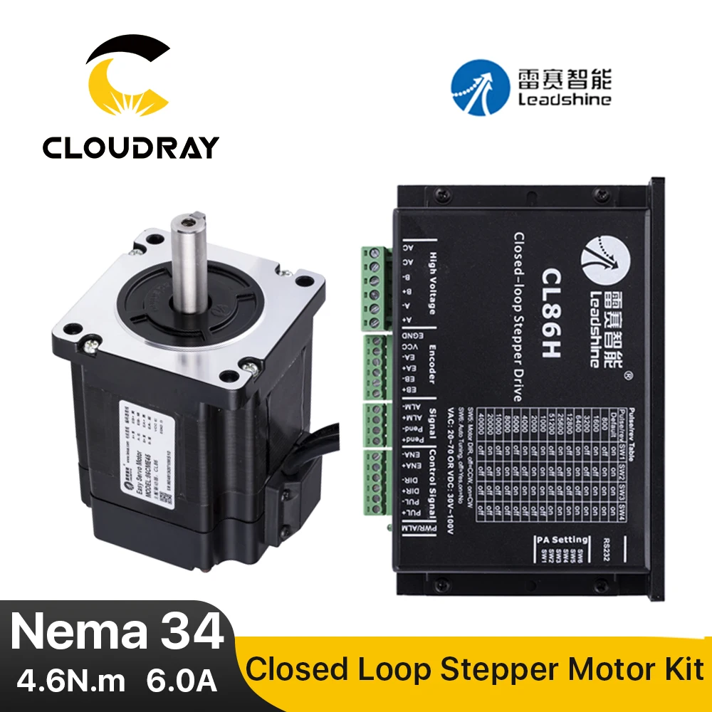 Leadshine Nema 34 4.6N.m Closed Stepper Motor with Encoder CL86H Closed ...