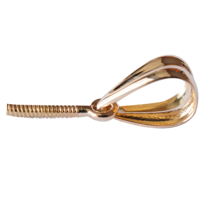 18karat gold pinch bail pendant clasp connector,screw peg for half ...