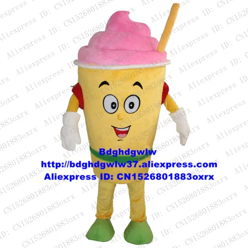 Ice-Cream-Cone-Frozen-Yogurt-Yoghurt-Yoghourt-Mascot-Costume-Cartoon ...
