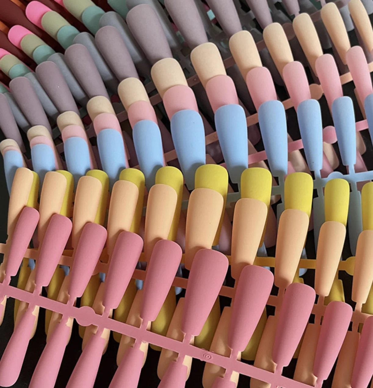 24pcs Multicolor Coffin False Nail Wearable French Ballerina Fake Nail