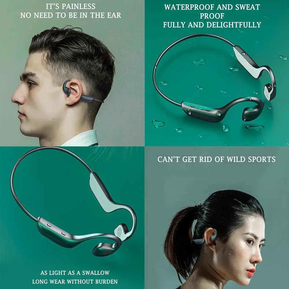 Bone Conduction Bluetooth 5.0 Headset Wireless Headphones Outdoor ...