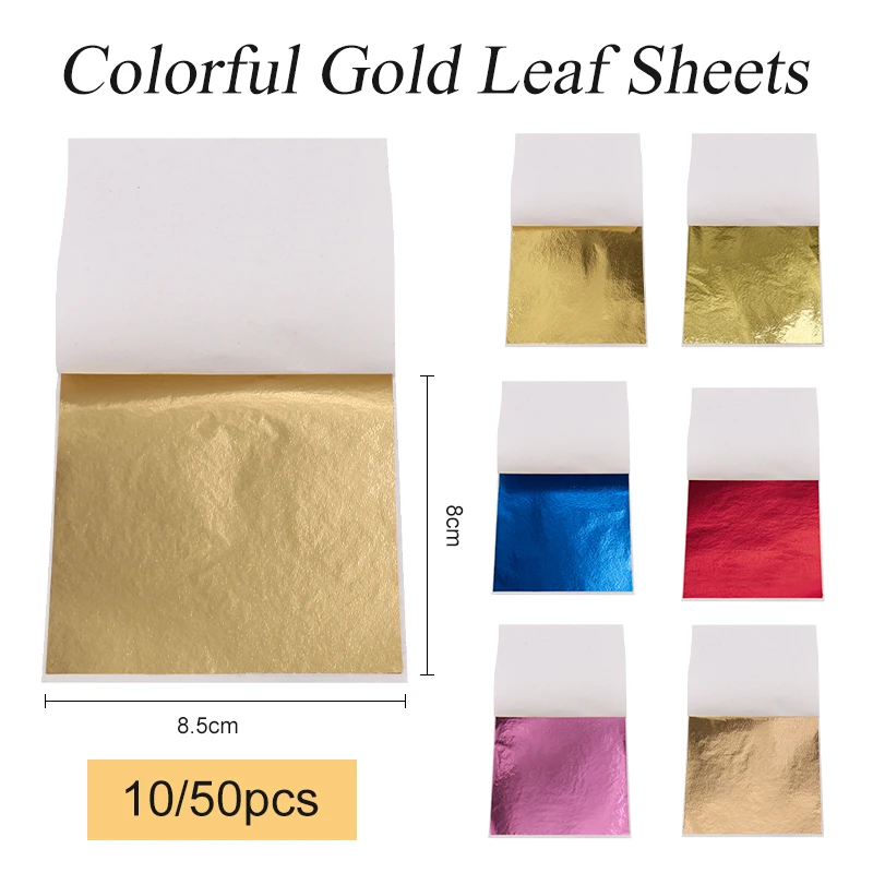 Imitation Gold Leaf Sliver Red Foil 8x8.5cm Papers Art Craft Design ...