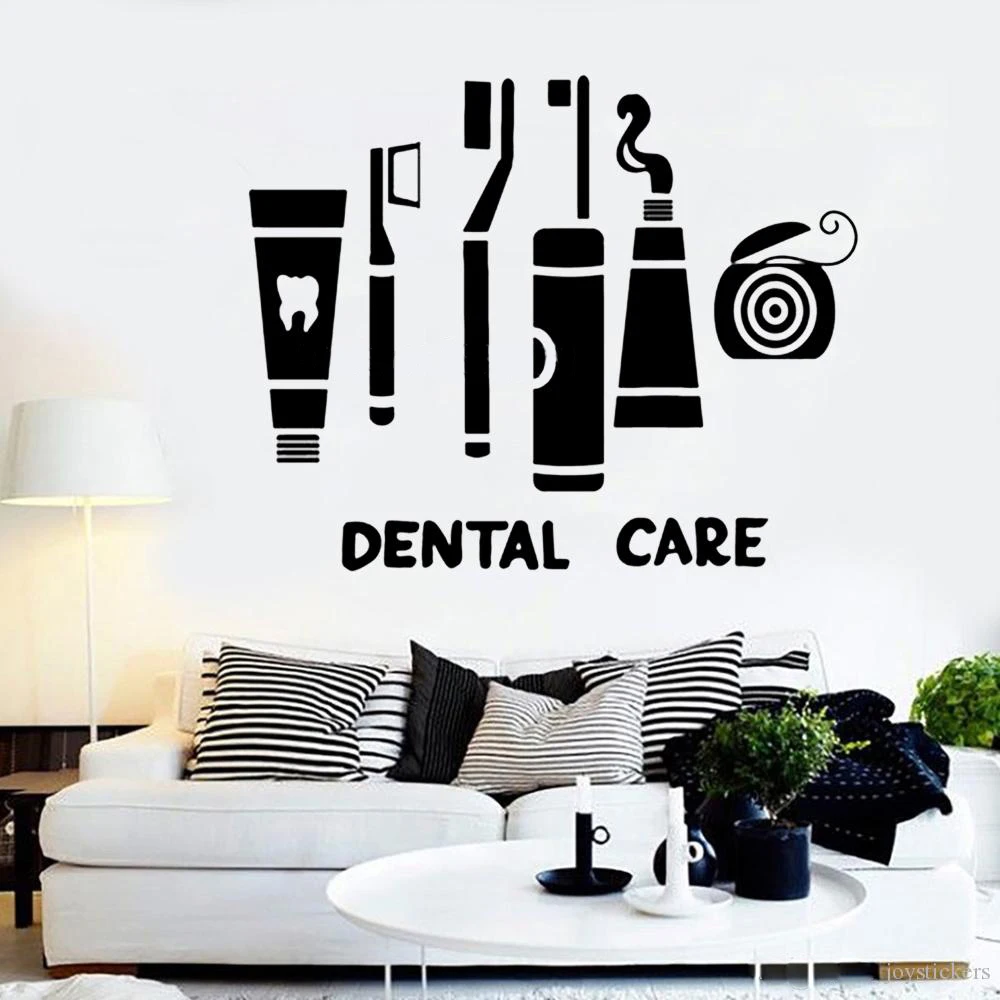 Dental-Care-Suit-Vinyl-Decal-Wall-Stickers-Clinic-Dentist-Toothbrush ...