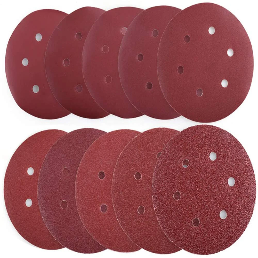 6 Inch 6 Holes 150mm Sanding Discs 60-2000 Grit Flocking Sandpaper ...