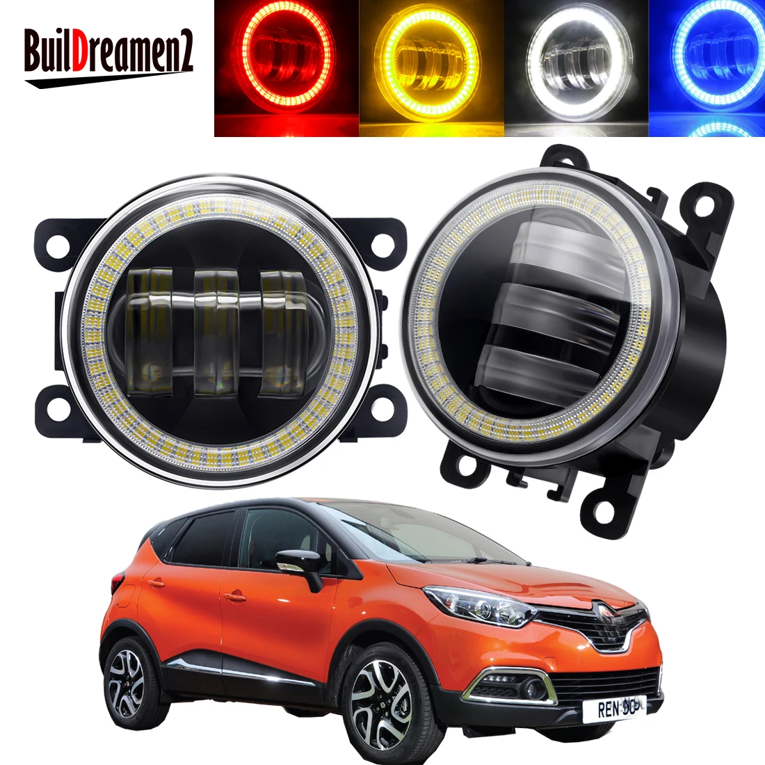 2 X Angel Eye Fog Light Assembly Car Led Lens Drl Fog Daytime Running ...