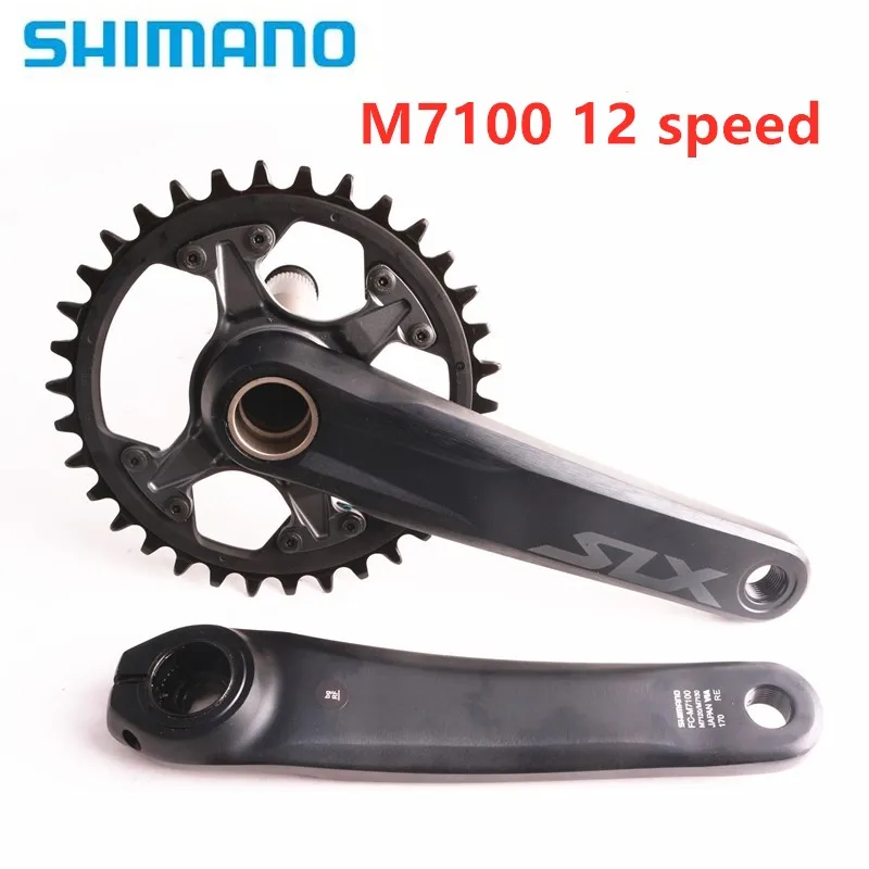 SHIMANO platos y bielas para bicicleta de montaña, platos y bielas de 12 velocidades, SLX M7100 ...
