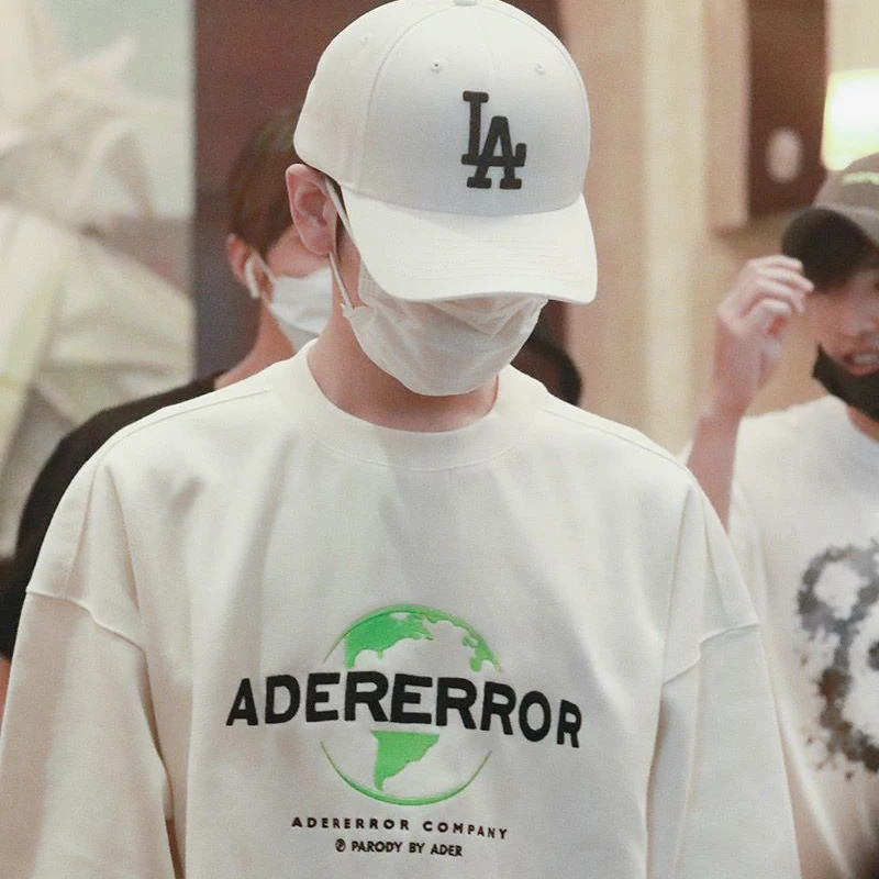 ADER Error Sweatshirt Men Women Korean Fashion Velvet Sweat Tops Oversize Embroidery Cotton ...